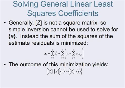Solved Solving General Linear Least Squares Coefficients