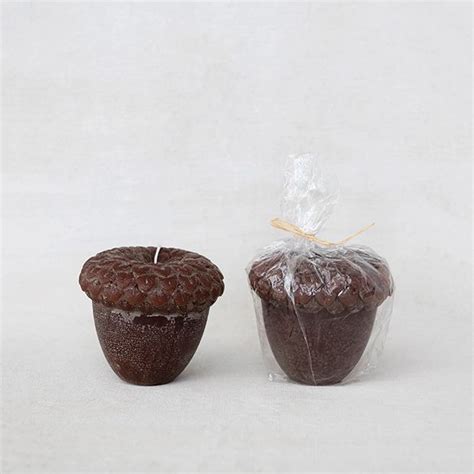 Acorn Shaped Unscented Candle Brown Antique Farmhouse