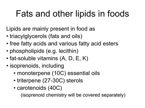 Fatty Acids And Other Lipids