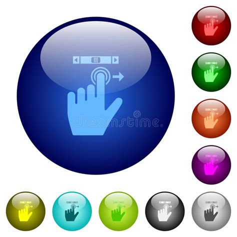 Left Handed Scroll Right Gesture Color Glass Buttons Stock Vector Illustration Of Element
