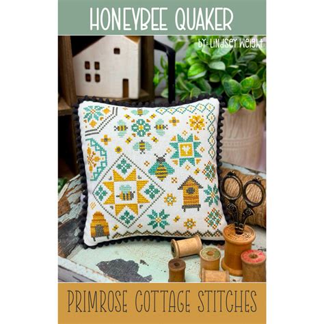 Honeybee Quaker Cross Stitch Pattern Shabby Fabrics