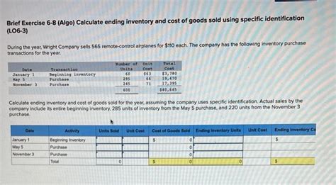solved brief exercise 6 8 algo calculate ending inventory