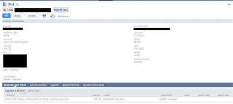 bill transaction line item account r netsuite