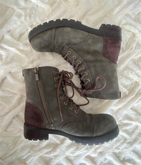 Botas De Invierno Para Mujer Ugg Kilmer De Cuero Verde Con Cordones
