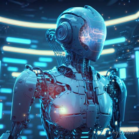 Robot Chat Bot Android And Digital Evolution Of Robotics Future • Adesivos Para A Parede