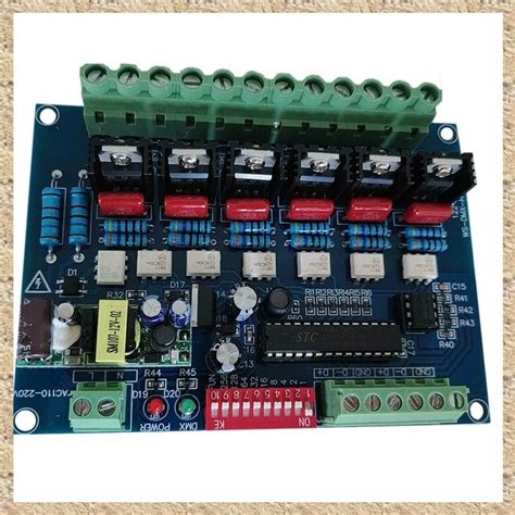 [u q o e] บอร์ดถอดรหัส แรงดันสูง 6ch dmx512 dmx ac110v 220v 50hz 6 ช่อง