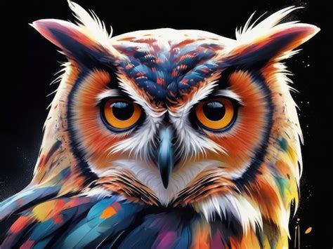 Premium Photo The Portrait Of An Color Owl