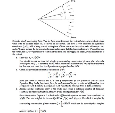 Consider Steady Converging Flow That Is Flow Chegg