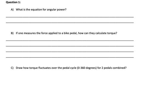 Solved A What Is The Equation For Angular Power B If One