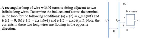 Solved A Rectangular Loop Of Wire With N Turns Is Sitting Chegg