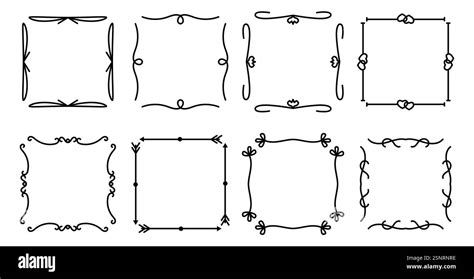 A Set Of Eight Dividers Line Creating A Series Of Square Patterns Each