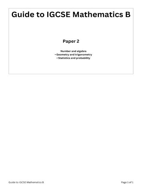 guide to igcse mathematics b 1 pdf