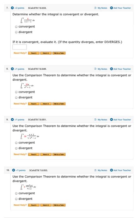 solved explain why each of the following integrals is