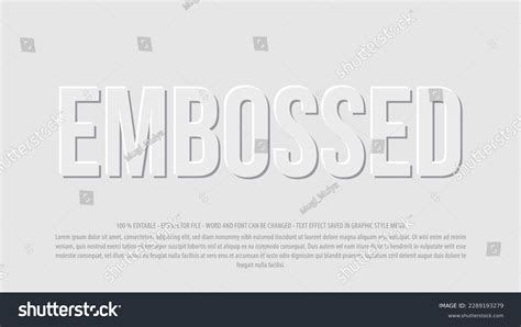 Mock Embossed D Editable Text Effect Stock Vector Royalty Free Shutterstock