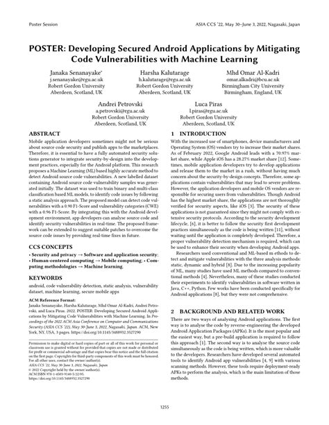 Pdf Developing Secured Android Applications By Mitigating Code