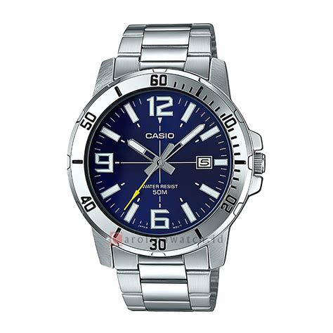 Jam Tangan Casio General Mtp Vd01d 2b Men Enticer Men Blue Dial Stainl Carolina Watch