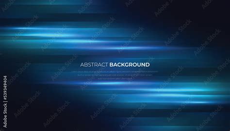 Abstract Blue Technology Futuristic Background With Blur Light Effect Vector Illustration Stock
