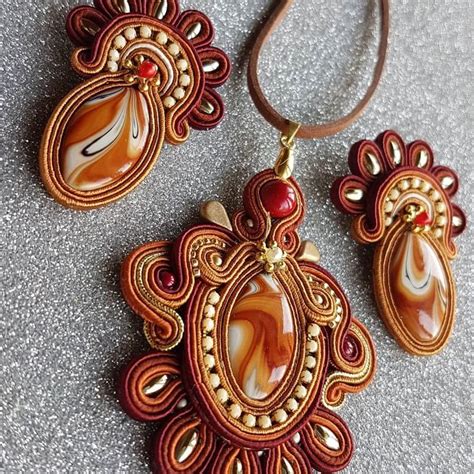 Soutache Jewelry With Red Bead