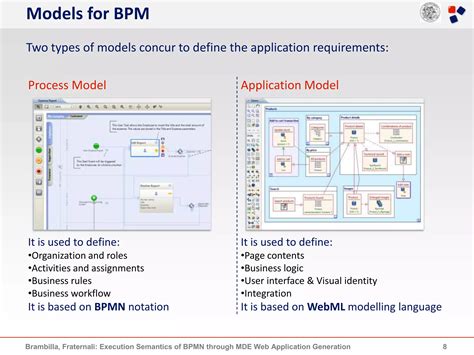 execution semantics of bpmn through mde web application generation