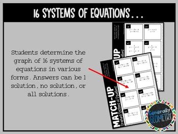Graphing Systems Of Linear Equations Activity Algebra By Generally Geometry