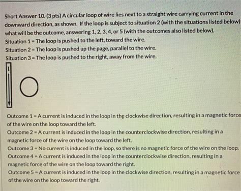 Solved Short Answer Pts A Circular Loop Of Wire Lies Chegg