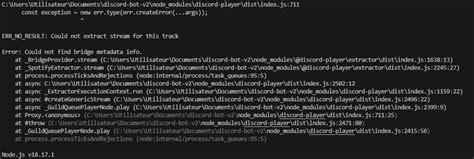 err no result could not extract stream for this track · issue 1844 · androz2091 discord player