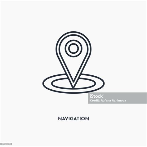 탐색 윤곽선 아이콘입니다 간단한 선형 요소 그림입니다 흰색 배경에 격리 된 라인 탐색 아이콘입니다 얇은 스트로크 기호는 웹 모바일 및 Ui에 사용할 수 있습니다 0명에 대한