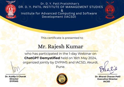 Rajesh Rajak On Linkedin Successfully Completed Webinar On Chatgpt Demystified From Iacsd