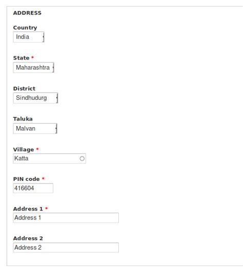 Address Field India