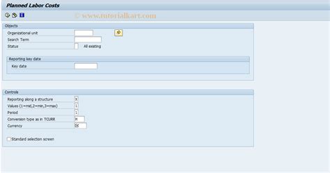 S AHR SAP Tcode Planned Labor Costs Transaction Code