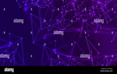Abstract Technology Background With Dots And Connecting Lines Purple Digital Plexus Background