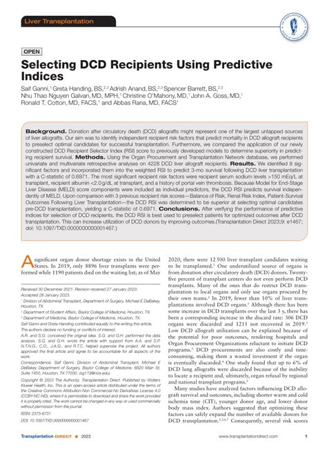 pdf selecting dcd recipients using predictive indices
