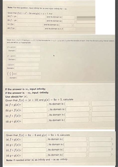 Solved Notes For This Question Input Infirity For And Chegg Com