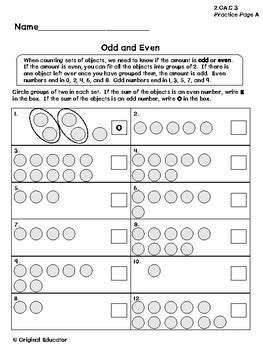 Even And Odd Numbers Show And Write Practice Pages By Original Educator