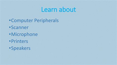 Presentation On Working With Computer Peripherals Powerpoint Slides Learnpick India