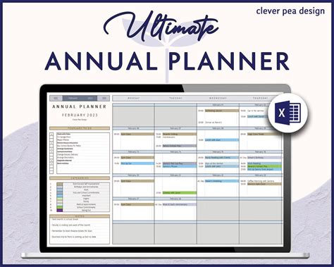 Annual Planner Excel Template Task Schedule To Do List Excel Annual Planning Etsy