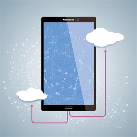 Premium Vector Vector Drawn Mobile Phone Cloud Computing Concept