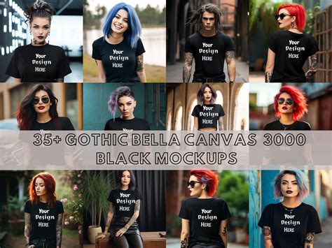 Black Tshirt Mockup Tattoo Shirt Mockup Goth Mockup Punk Model Mockup Tshirt Mockup