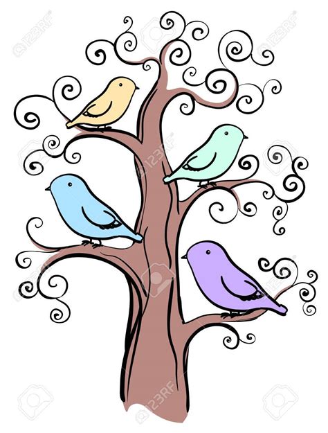 Bird On Tree Drawing At GetDrawings Free Download