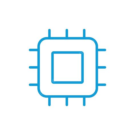 Thin Line Processor Icon With Core And Chipset Vector Computing Technology Core PNG And