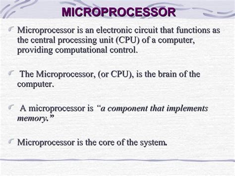 Microprocessor Ppt Operating Systems Computer Software And Applications