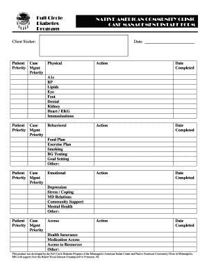Sample Intake Forms For Case Management PdfFiller