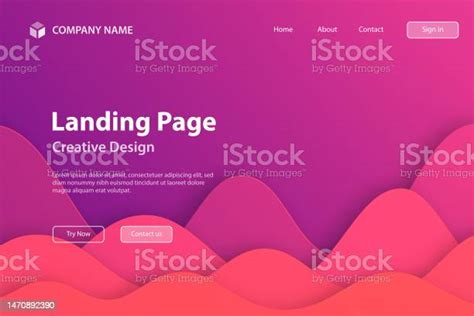 방문 페이지 템플릿 핑크 추상 물결 모양 트렌디 한 종이 컷 배경 3차원 형태에 대한 스톡 벡터 아트 및 기타 이미지 3차원 형태 곡선 광대한 Istock