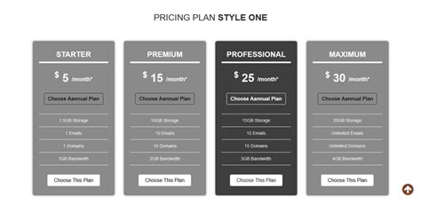Pricing Responsive Css3 Pricing Table By Mgscoder Codecanyon