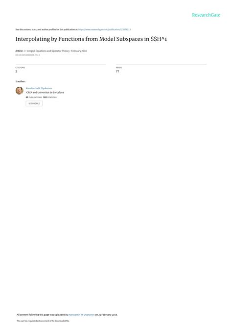 Solution Interpolating By Functions From Model Subspaces In H 1