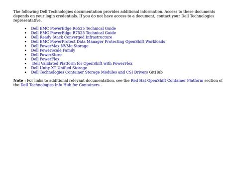 Dell Technologies Documentation Design Guide—red Hat Openshift Container Platform 4 10 On Amd