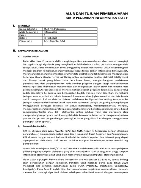 Atp Informatika Kelas Xi Pdf