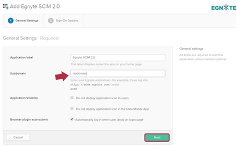 Okta SSO Configuration Guide SCIM Egnyte