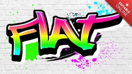 Flat | Editable Graffiti Spray | Text Effect Generator