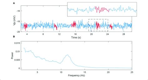 The Simulated Eeg Signal And Its Power Spectra A 30s Eeg Segment